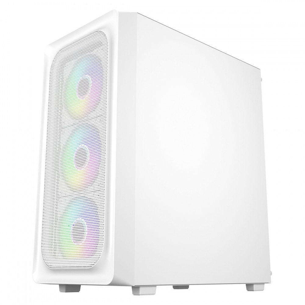 CIT Orion Mesh White Gaming Mid ATX PC Case Tempered Glass Panel 4x ...
